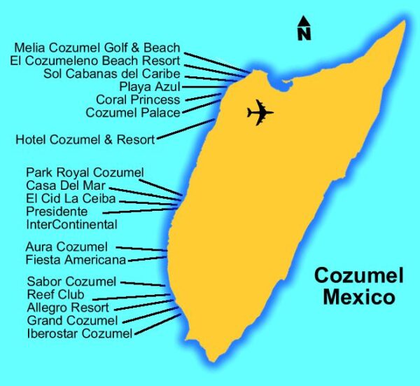 Cozumel Map | Cozumel Cruise Excursions