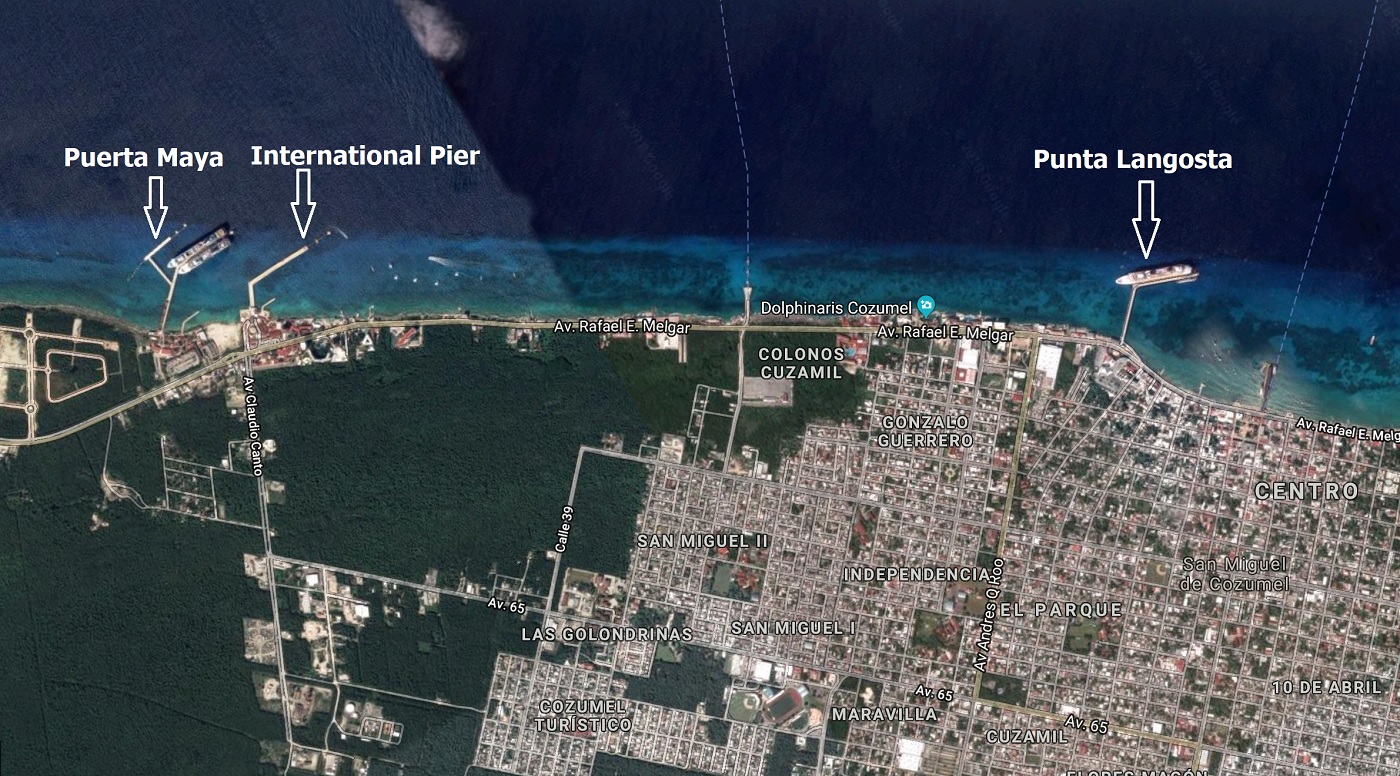 Cozumel Cruise Terminal Map 10 Major Ports In Mexico